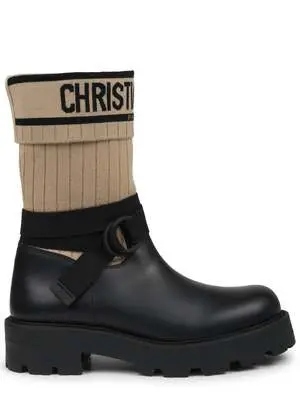 Dior D-major Logo Leather Boots