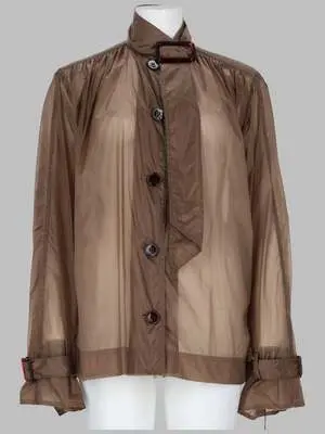 Saint Laurent Nylon Blouse With Lavaliere Neck Tie