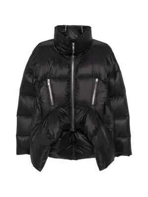 Rick Owens High-neck Down Jacket With Zip Closure And Pockets