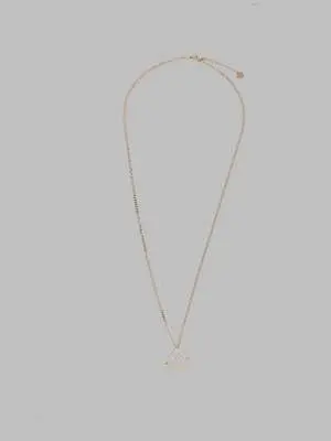 Fendi Forever Zircon Mini Necklace In Brass