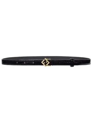 Fendi Ff Diamonds Leather Belt - Black