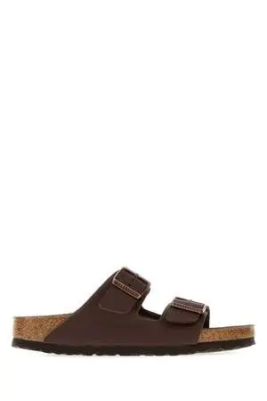 BIRKENSTOCK Leather Arizona Slip-on Slides - Brown
