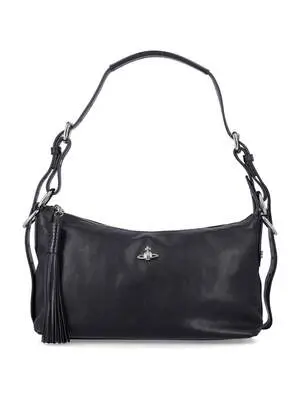 VIVIENNE WESTWOOD Leather Shoulder Bag With Tassel Detail