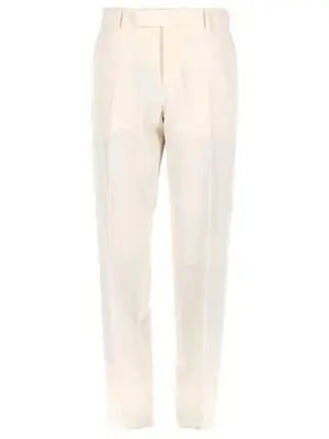 Fendi Virgin Wool Trousers - Beige