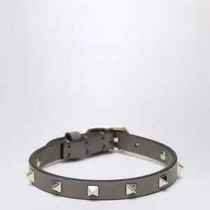 Valentino Garavani Rockstud Leather Bracelet - Grey