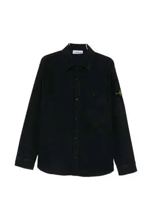 Stone Island Patch Chest Pocket Jacket With Snap Front & Cuffs