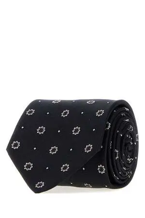 Saint Laurent Embroidered Jacquard Tie - Printed