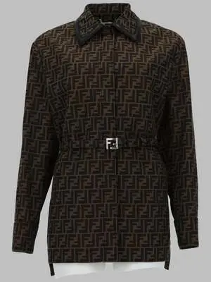 Fendi Canvas Ff Jacket - Brown