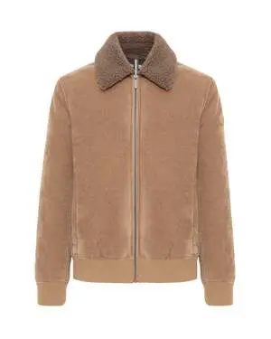 COLMAR Corduroy Zip Jacket With Faux Shearling Collar - Marrakech