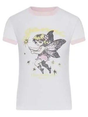 GANNI Logo Graphic Oversized Organic Cotton T-shirt - Bianco