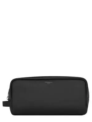 Saint Laurent Leather Mini Beauty Case Clutch - Black