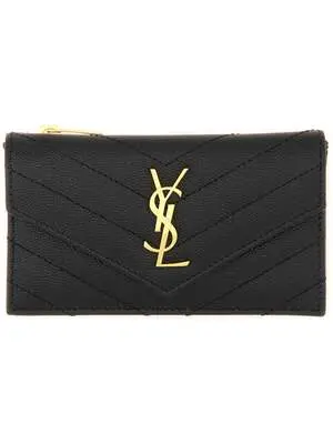 Saint Laurent Mini Leather Card Case Wallet