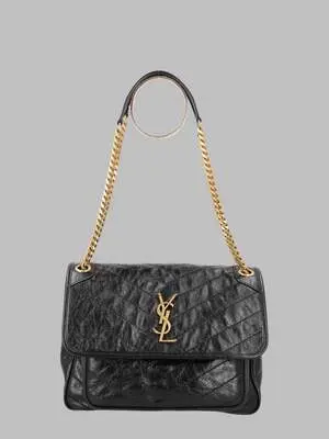 Saint Laurent Niki Medium Leather Shoulder Bag - Black