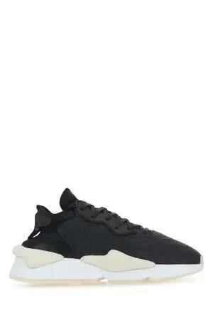 Y-3 YOHJI YAMAMOTO ADIDAS Y-3 Kaiwa Leather And Fabric Sneakers - Black