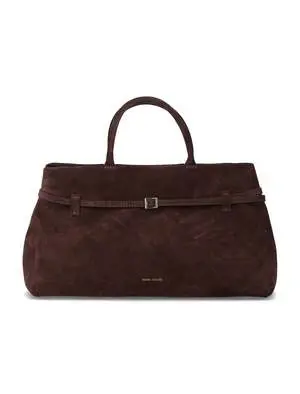 MANU ATELIER Manu Atelier Suede Tote Bag With Buckle Strap