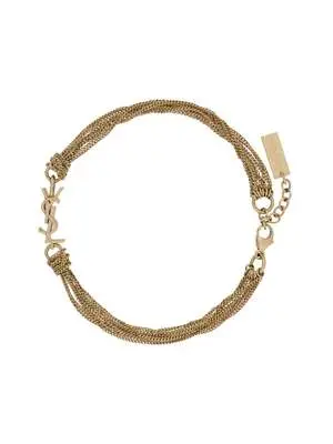 Saint Laurent Cassandra Cuff Bracelet In Brass - Gold