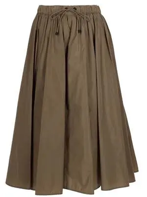 Max Mara Lonza Midi Skirt In Relaxed Silky Blend - Brown