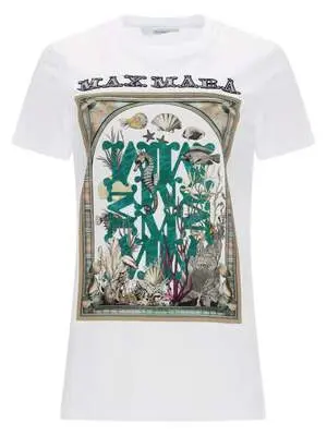Max Mara Spadino Graphic Cotton T-shirt - White