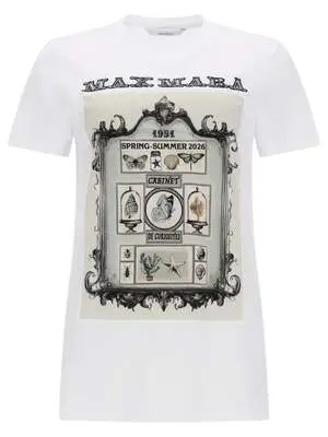 Max Mara Spadino Graphic Cotton T-shirt - White