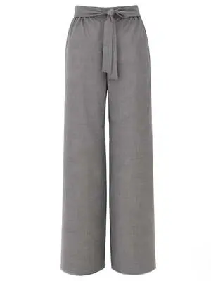 Max Mara Salpa Wide-leg Virgin Wool Pants - Grey