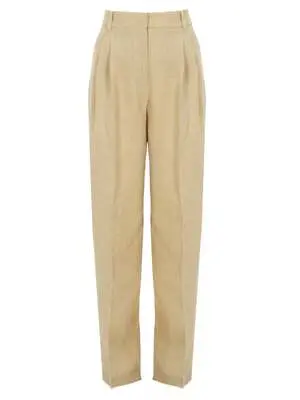 Max Mara Sumerian-inspired Wide-leg Linen Pants