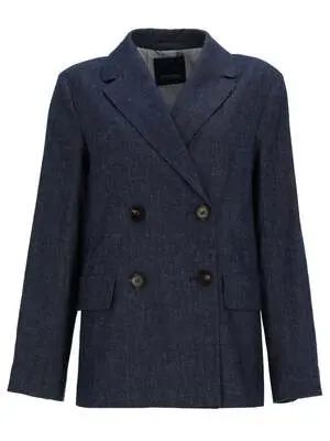 Max Mara Cotton-linen Double-breasted Blazer