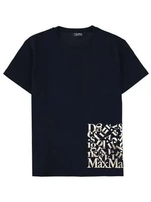 Max Mara Logo Cotton T-shirt - Blue