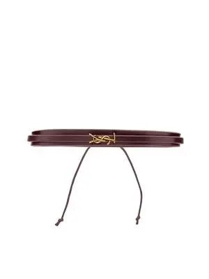 Saint Laurent Cassandre Logo Leather Bracelet