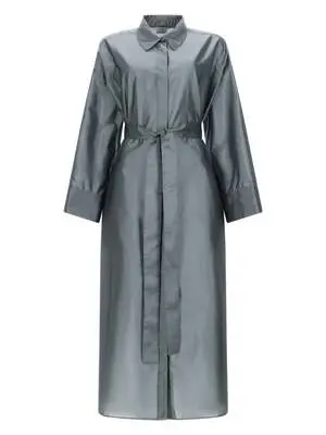 Max Mara Silk-blend Button-front Gown Dress Anna