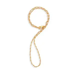 OPIUM JEWELS Plated Link Chain Necklace With Hammered Beads