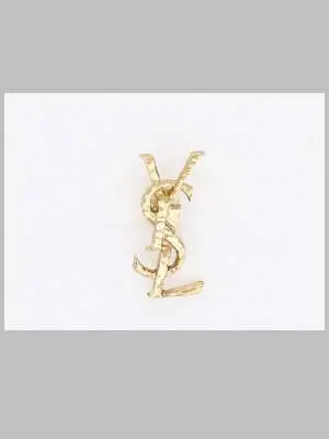 Saint Laurent Cassandre Mini Metal Hoop Earrings, 4 Cm X 2 Cm - Gold