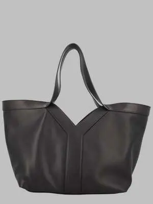 Saint Laurent Mini Leather Tote Handbag, 24 X 29 X 16.5 Cm - Black