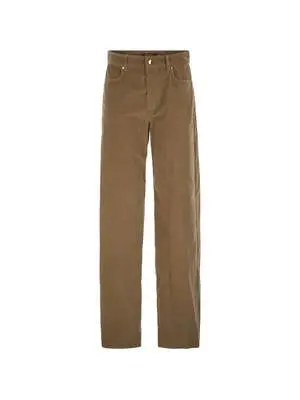 Max Mara Cotton Elastane Belted Utility Pants - Beige