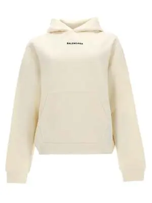 Balenciaga Logo Cotton Sweatshirt - Ivory