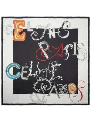 Celine Silk Square Twill Scarf For