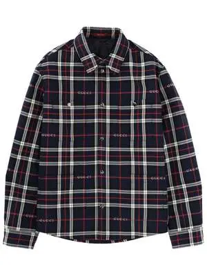 Gucci Logo Cotton Overshirt - Blue