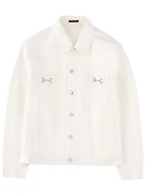 Gucci Cotton Denim Sports Jacket With Morsetti Hardware - White
