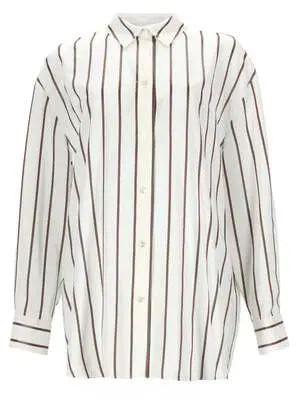 Gucci Silk-blend Striped Oversized Shirt