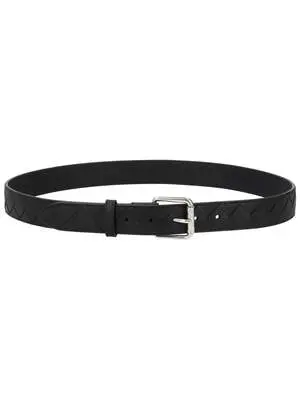 Bottega Veneta Braided Calf Leather Belt - Black