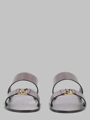 Saint Laurent Babylone Leather Sandal - Black