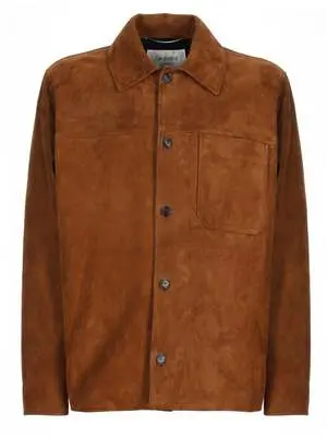 Saint Laurent Suede Overshirt In Lamb Leather
