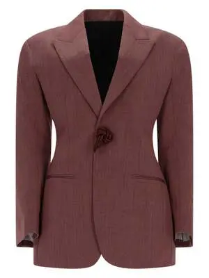 Bottega Veneta Wool-linen Tailored Blazer - Pink