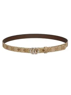 Gucci Mania Gg Marmont Fabric Belt - Beige