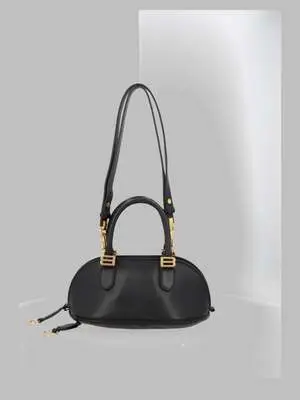 Balenciaga Leather Mini Bowling Handbag - Black