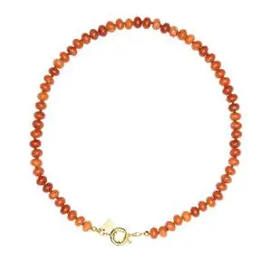 CHRISTINA GREENE Sweet Stone Beaded Knotted Necklace - Orange