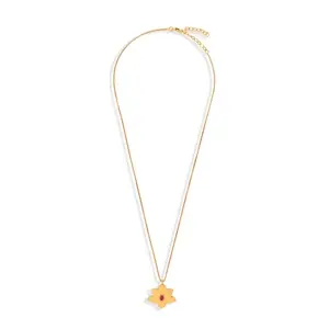 OPIUM JEWELS Gold Red Gold Water Lotus Necklace With Ruby - Gold/red