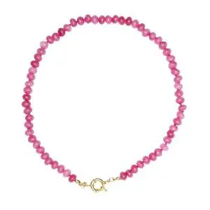CHRISTINA GREENE Sweet Stone Beaded Knotted Necklace - Pink