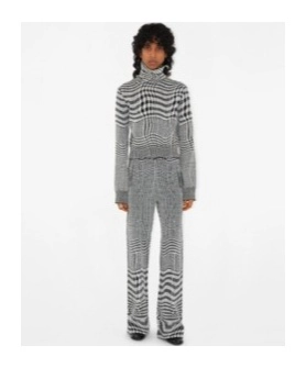 Burberry Houndstooth Jacquard Wide-leg Trousers