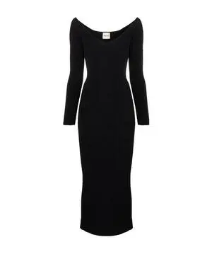 Khaite Long-sleeved Knitted Dress - Black