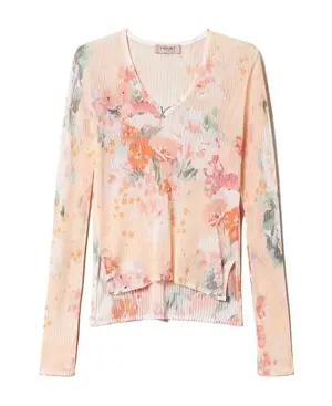 TWINSET Long-sleeve Ribbed Blouse - Nude
